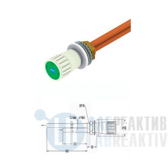 Кран дистанционный для воды, в вытяжной шкаф, (вентиль фронтальный ...